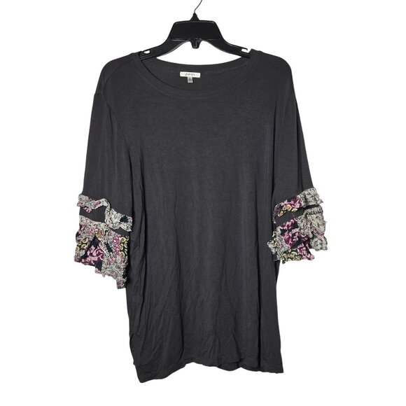 JODIFL | Tops | Jodifl Womens Floral Lace Ruffle Sleeves Tunic Top Size ...